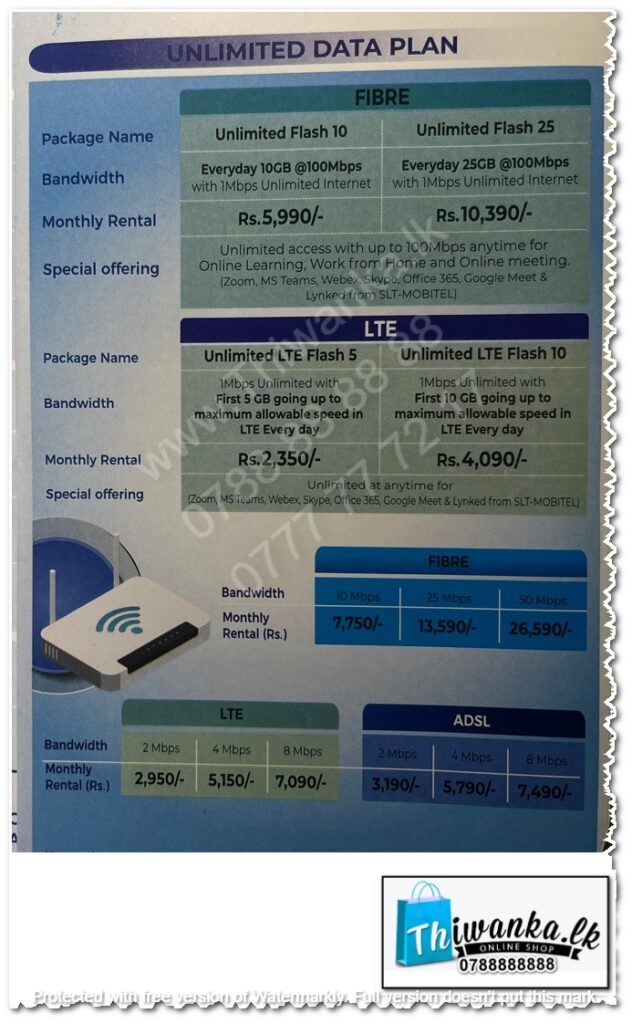 SLT Mobitel 4G Routers Post Paid Wifi - ( Night Time Unlimited Data ...