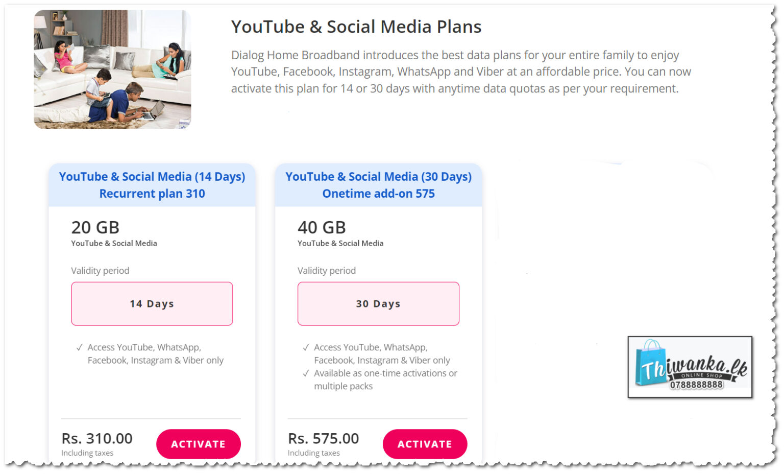 Dialog 4G Router Per Day ( Pre paid 4g Reload) - Thiwanka.lk